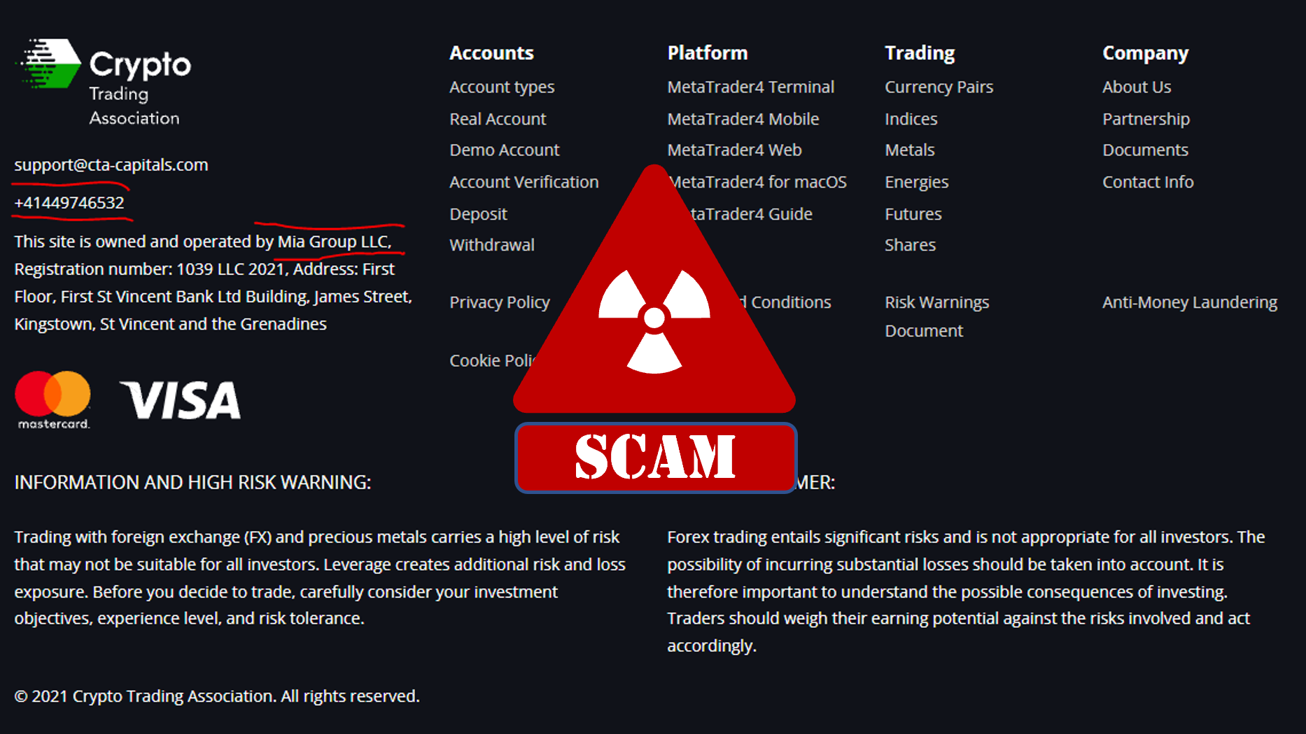 Investor warning against Crypto Trading Association broker scam ...