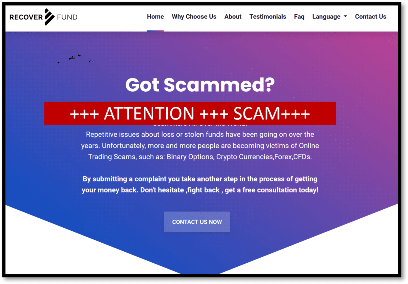 Urgent Warning Against Fund Recovery Scam “Recover Fund!” - FinTelegram ...