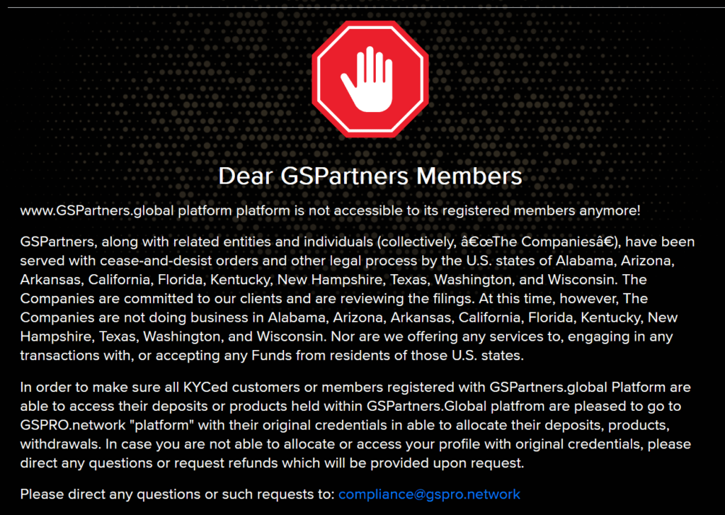 U.S. Cease-and-Desist Orders Validate Blacklisting of Crypto MLM Scheme GSPartners ...