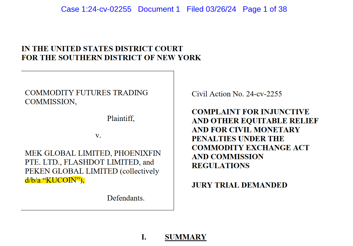 The CFTC Complaint Against Chinese Crypto Exchange KuCoin Completes ... The CFTC Complaint Against Chinese Crypto Exchange KuCoin Completes ...