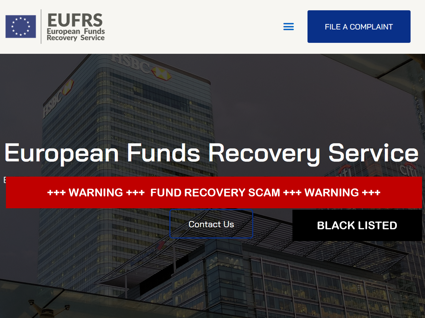 Warning Against Fund Recovery Scam: European Funds Recovery Services ...