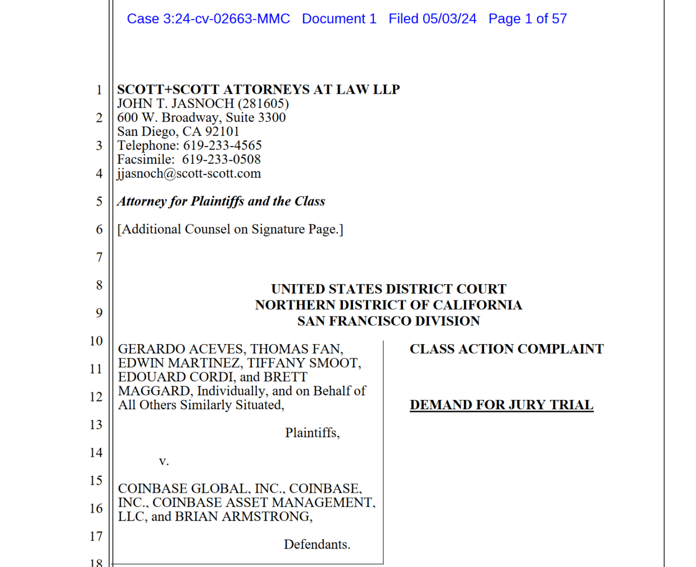 Coinbase Faces Class Action Lawsuit Over Alleged Securities ... Coinbase Faces Class Action Lawsuit Over Alleged Securities ...